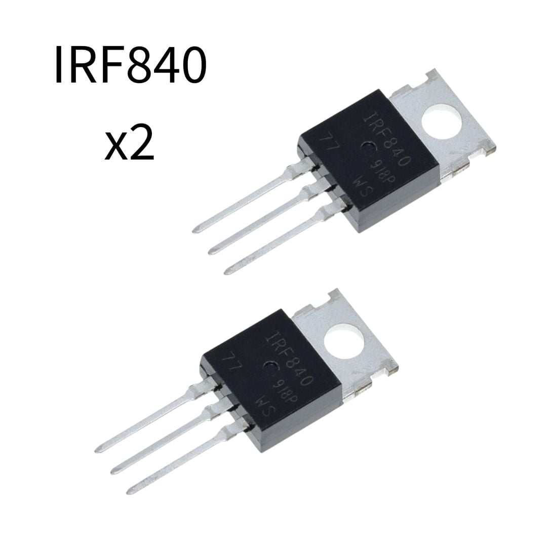 Transistor Power MOSFET IRF840 TO-220 Canal N Pack-2 – Electronica.club