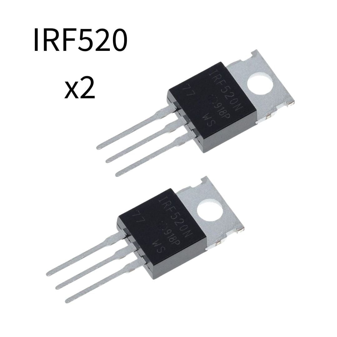 Transistor Power MOSFET IRF520 TO-220 Canal N Pack-2 – Electronica.club