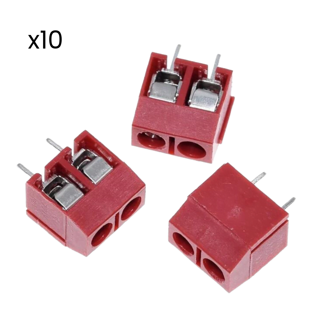 Borneras 2 pines KF301 5.0mm Terminal PCB Conector Kit 10 – Electronica ...