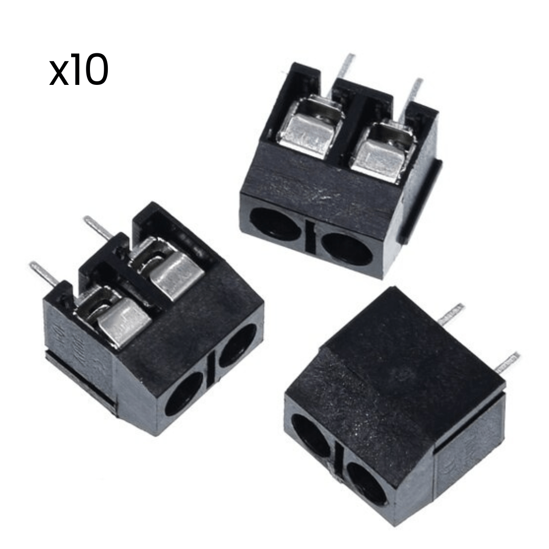 Borneras 2 pines KF301 5.0mm Terminal PCB Conector Kit 10 – Electronica ...