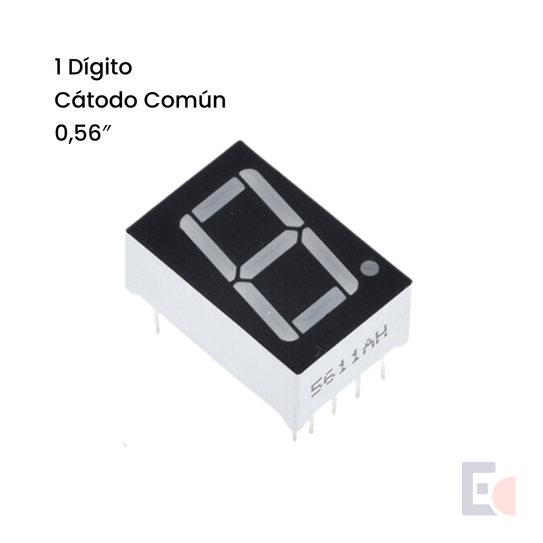 Display 7 Segmentos 0,56″ Cátodo Común - 1 Dígito - Electronica.club