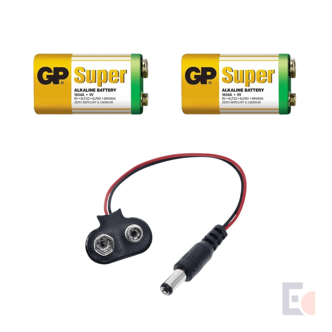 Combo 2 Pilas cuadradas 9V + Base con Plug – Electronica.club